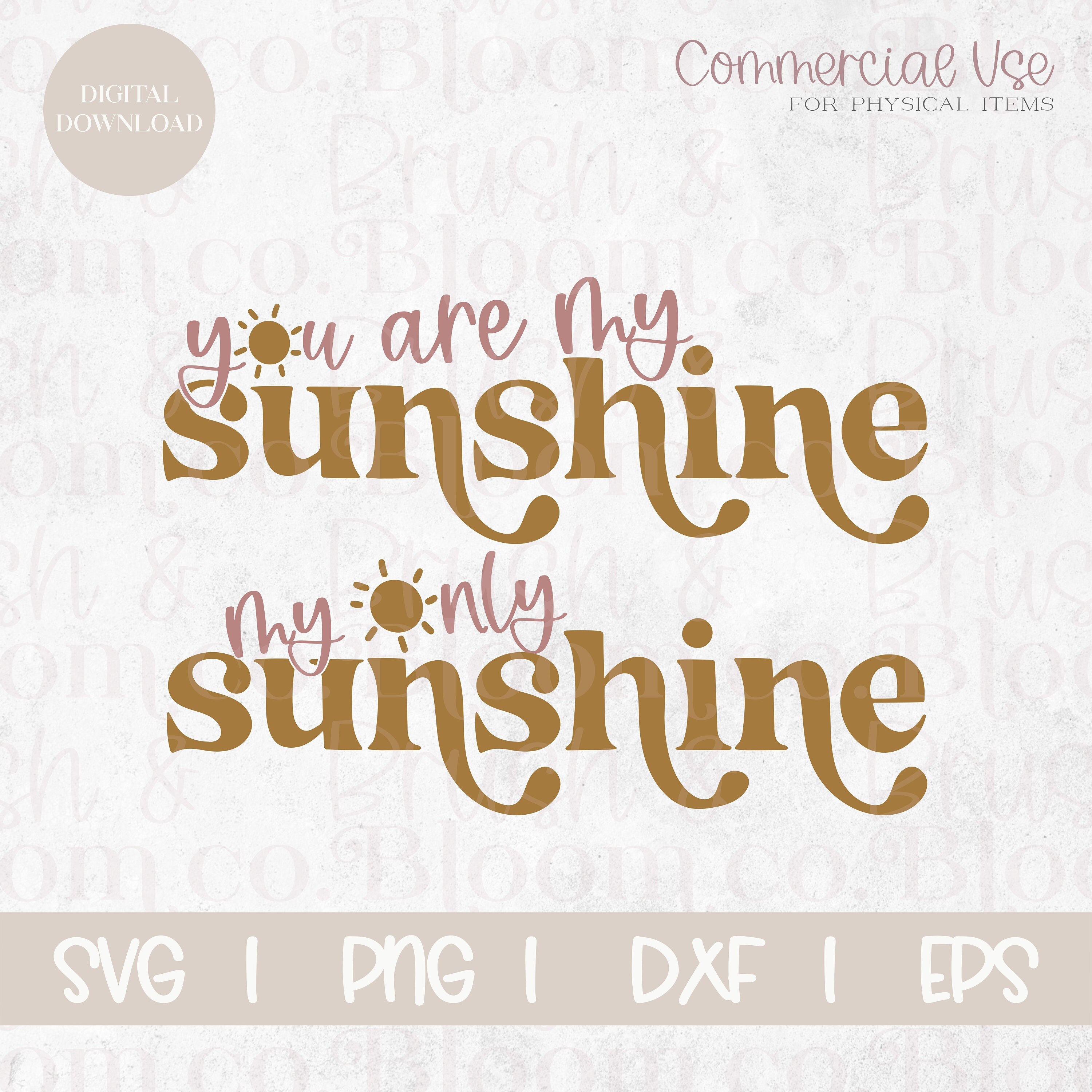 You Are My Sunshine My Only Sunshine SVG You Are My - Etsy