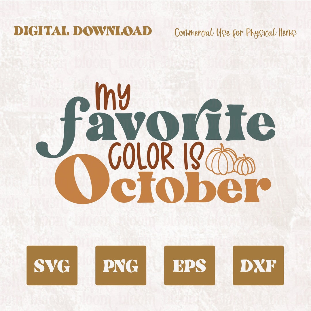 My Favorite Color is October SVG Retro Fall Shirt Svg Fall - Etsy