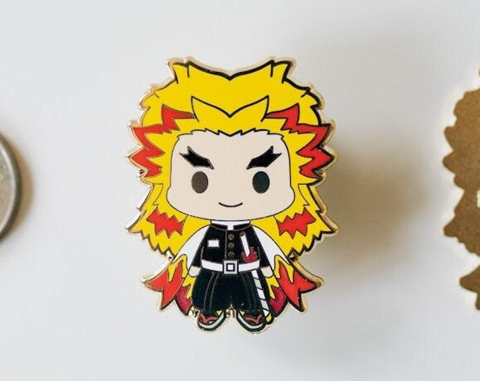 Chibi Flame Swordsman Enamel Pin | Anime Pins | Kawaii Custom Anime ...