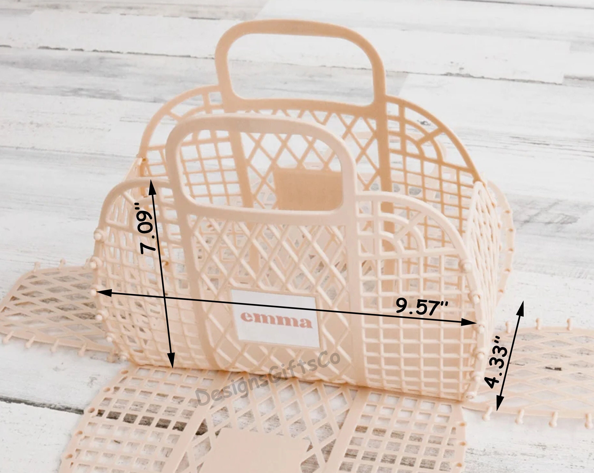 Personalized Jelly Bag Retro Jelly Basket Beach Tote Bag - Etsy