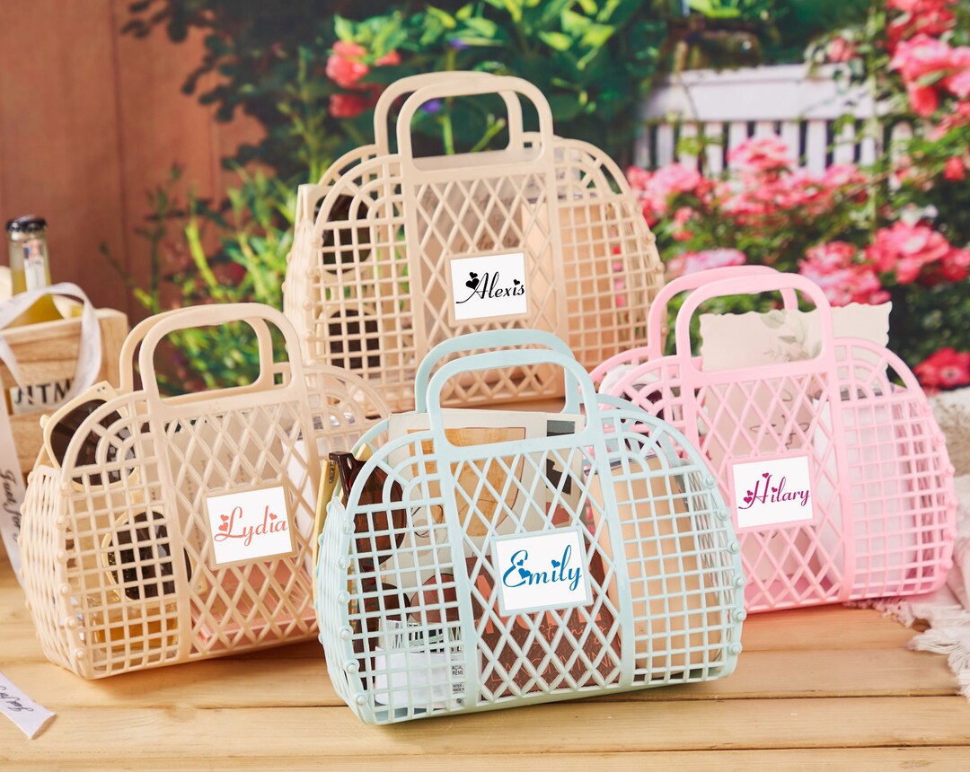Personalized Jelly Bag Retro Jelly Basket Beach Tote Bag - Etsy