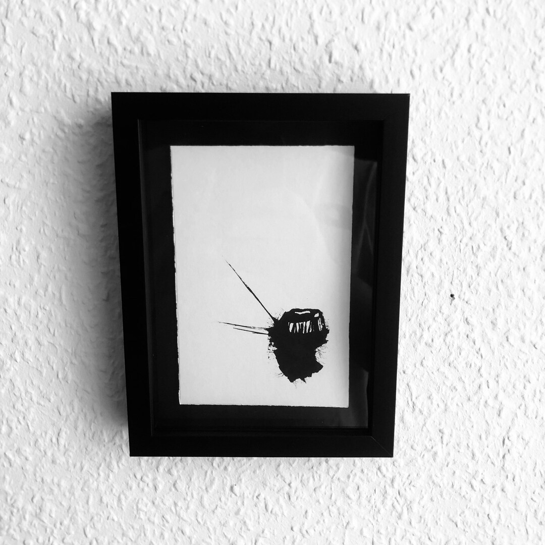 Little Nasty Monsters as Hand-painted Ink Drawings. With a Black ...