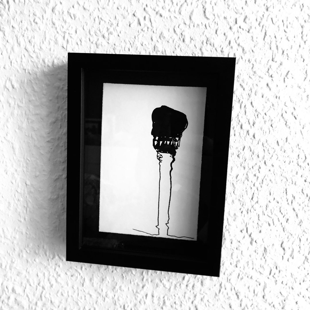 Little Nasty Monsters as Hand-painted Ink Drawings. With a Black ...