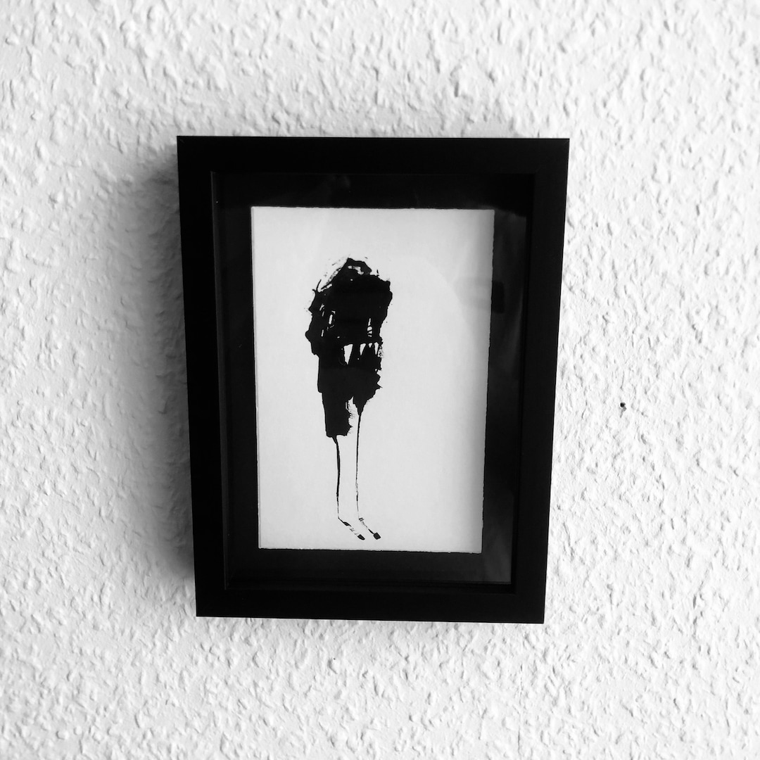 Little Nasty Monsters as Hand-painted Ink Drawings. With a Black ...