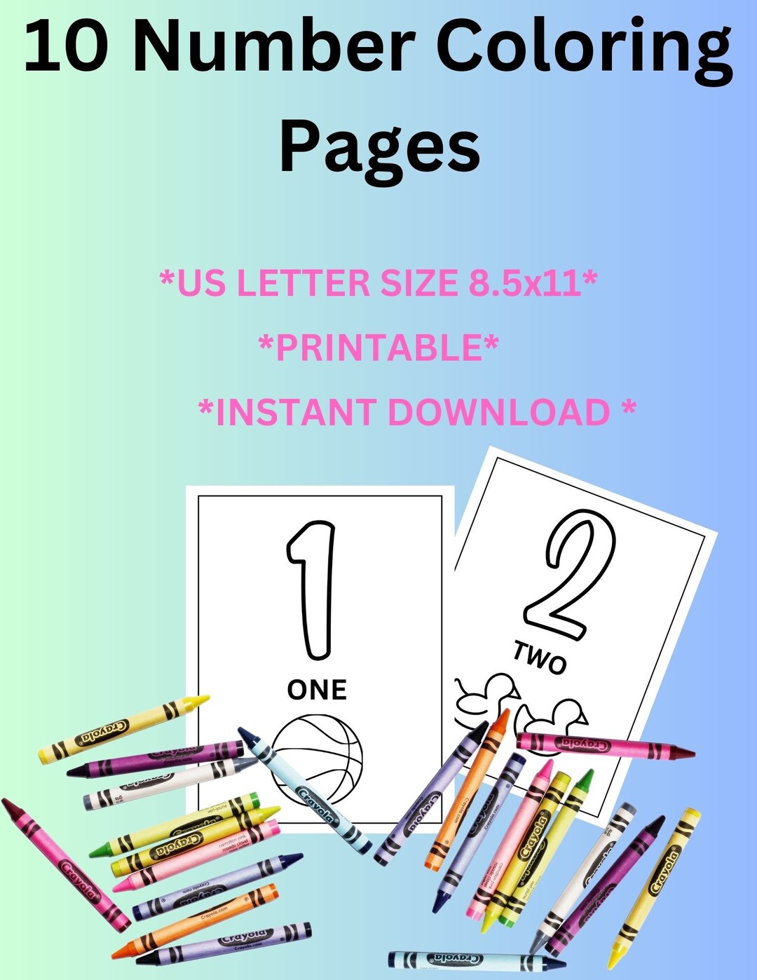 Number Coloring Pages for Pre-school or Kindergarten - Etsy