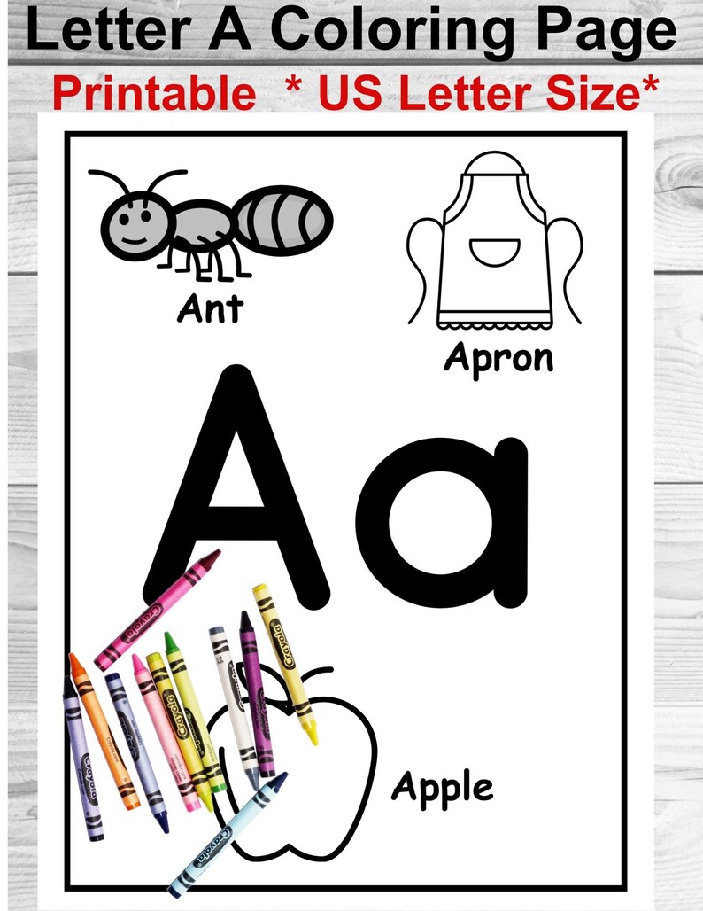 Alphabet Letter A Color Page - Etsy