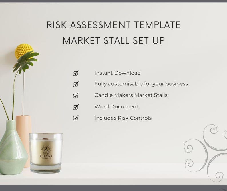 Market Stall Risk Assessment Template for Candle Makers - Etsy