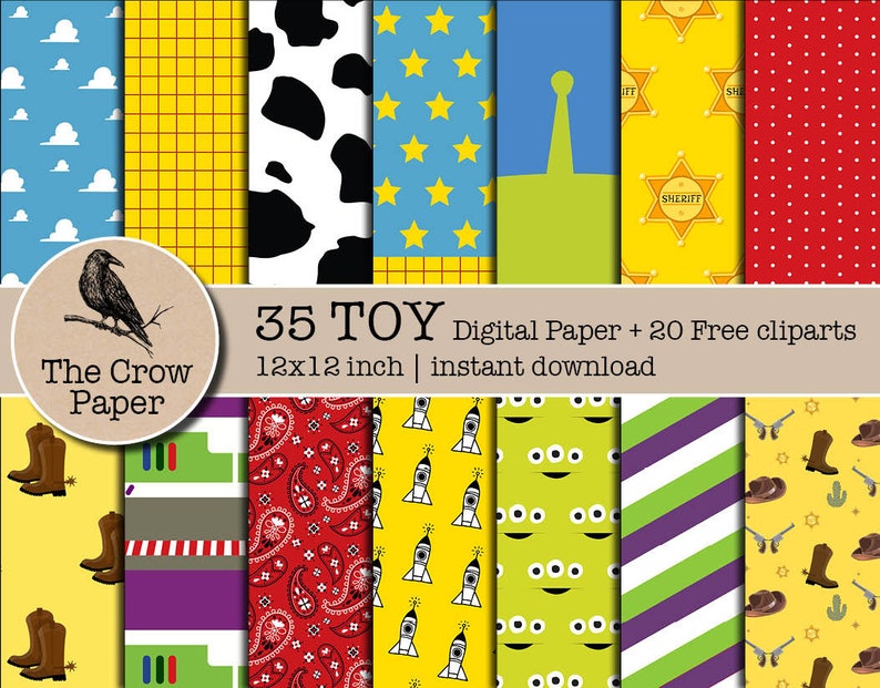 35 TOY Digital Paper Papers Scrapbook STORY Backgrounds - Etsy
