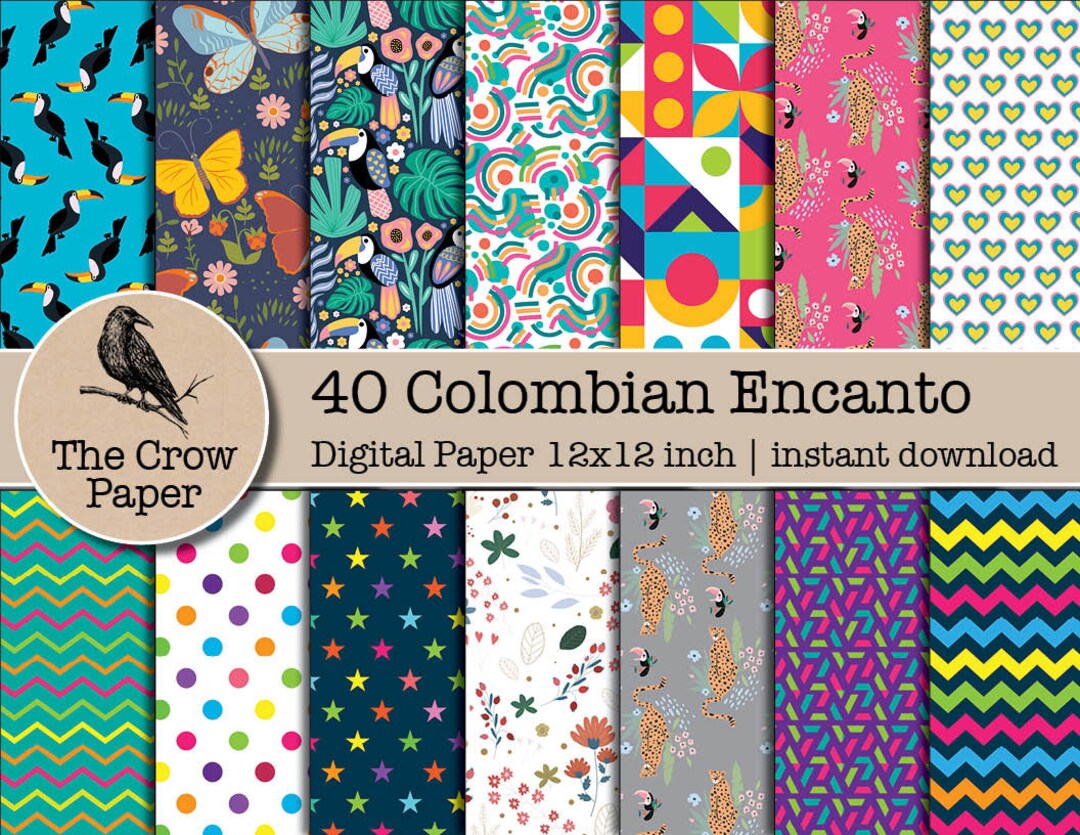 40 Colombia Movie Encanto Inspired Digital Paper | Encanto Patterns ...