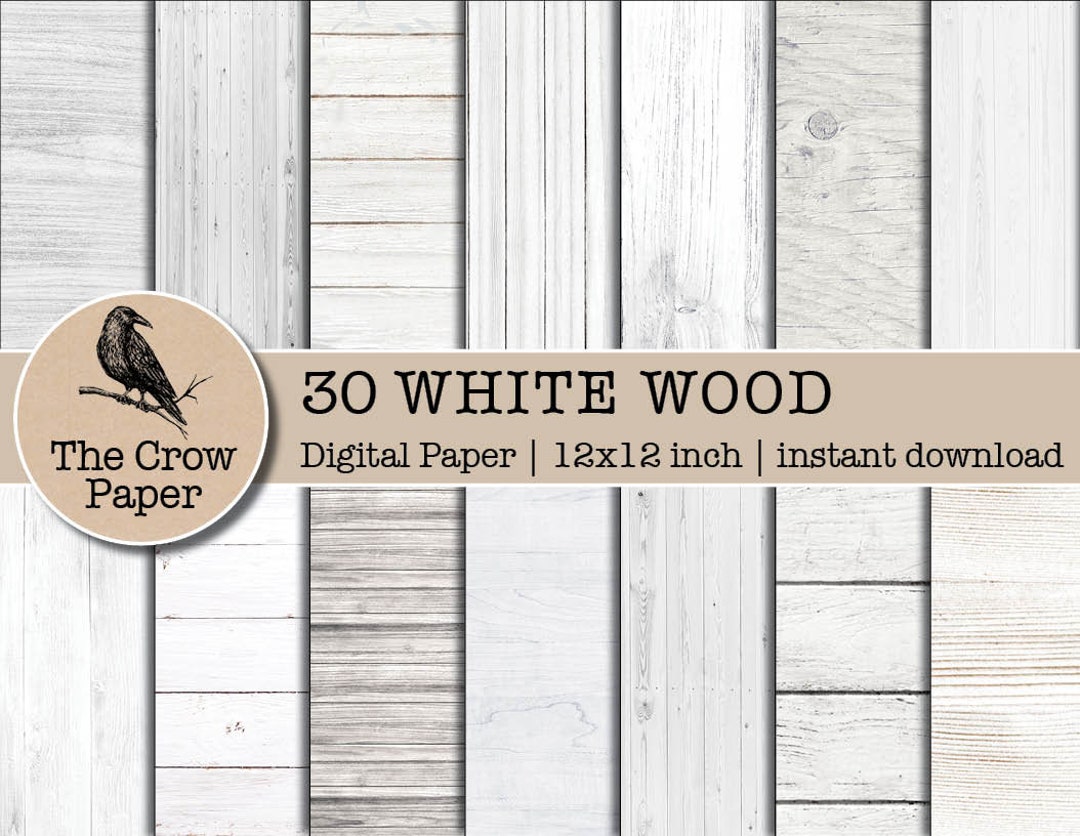 30 White Old Wood Digital Paper | Rustic Wood Paper Pattern | Scrapbook ...