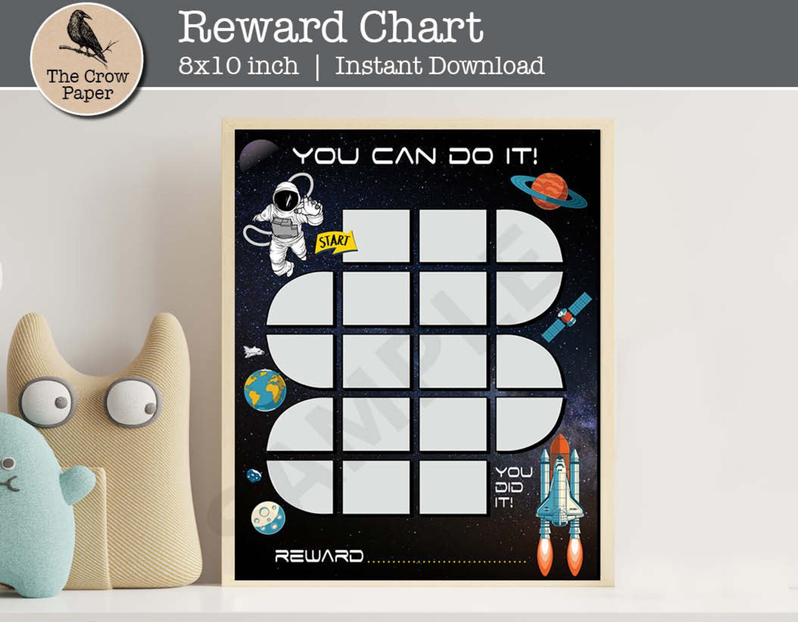 SPACE Reward Chart Printable Astronaut Behavior Chart - Etsy