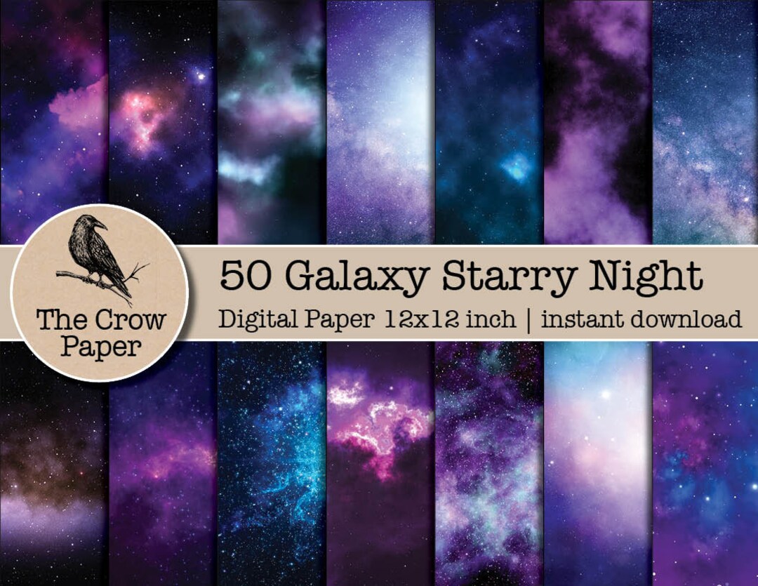 50 Galaxy Digital Paper Space Stardust | Digital Paper | Sky ...