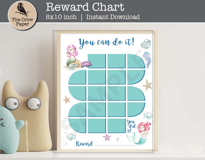 Mermaid Reward Chart Printable Mermaid Behavior Chart - Etsy