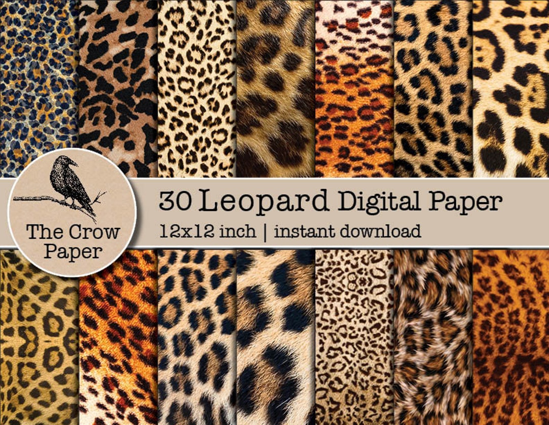 30 Leopard Animal Skin Digital Paper | Papers Scrapbook | Cheetah ...
