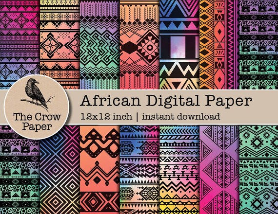 Kwanzaa African Digital Paper Rainbow Colorful Papers - Etsy