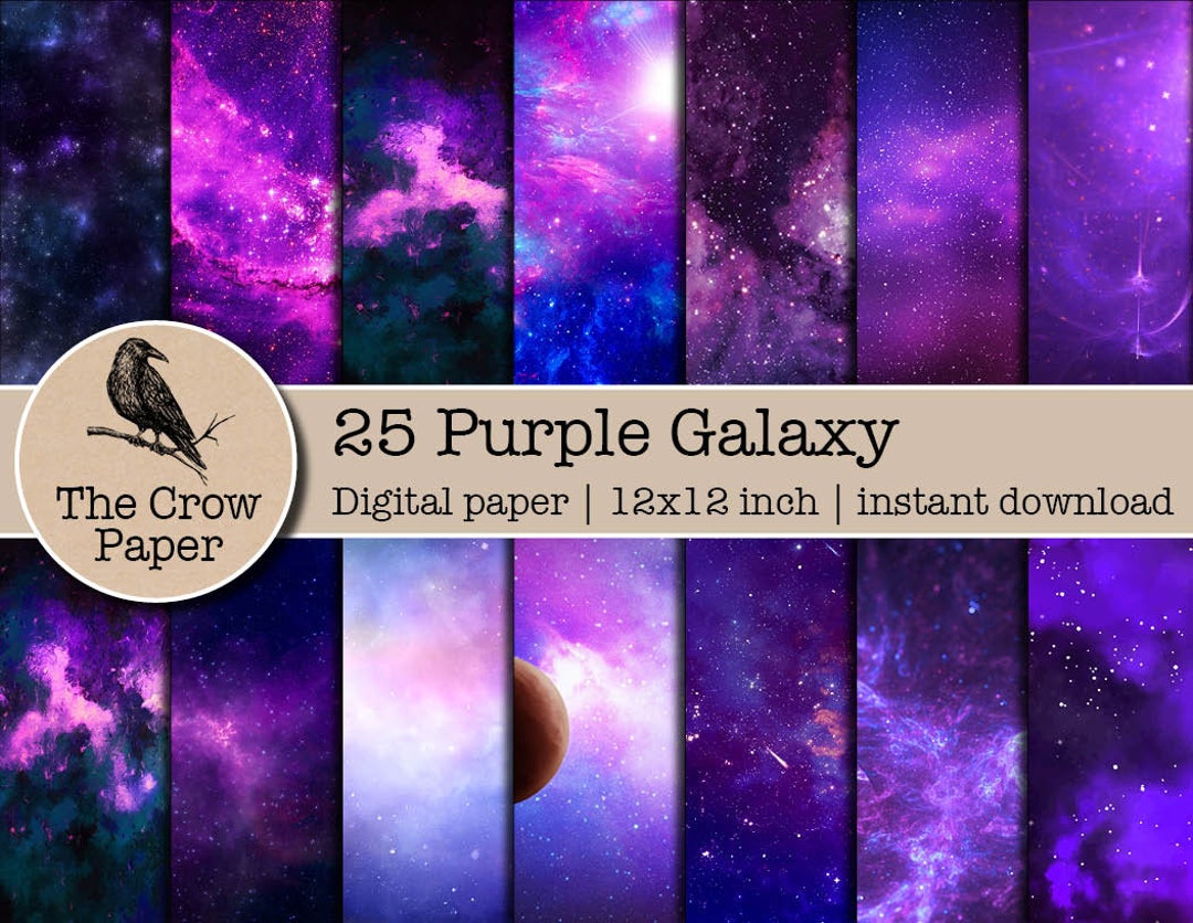 25 Purple Galaxy Digital Paper Space Stardust | Digital Paper | Sky ...
