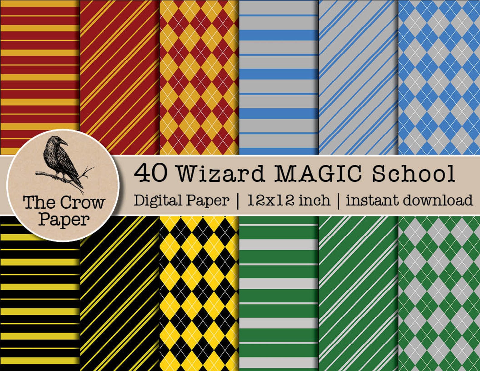 40 WIZARDING WORLD Digital Paper Magic School Wizard - Etsy