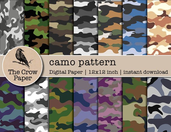 Camouflage Digital Paper Papers Scrapbook Army Camo Design - Etsy