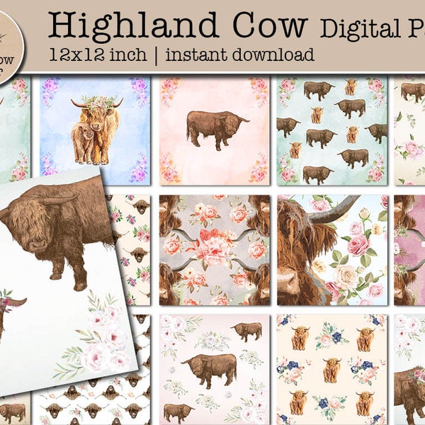 Highland Cow Pattern - Etsy