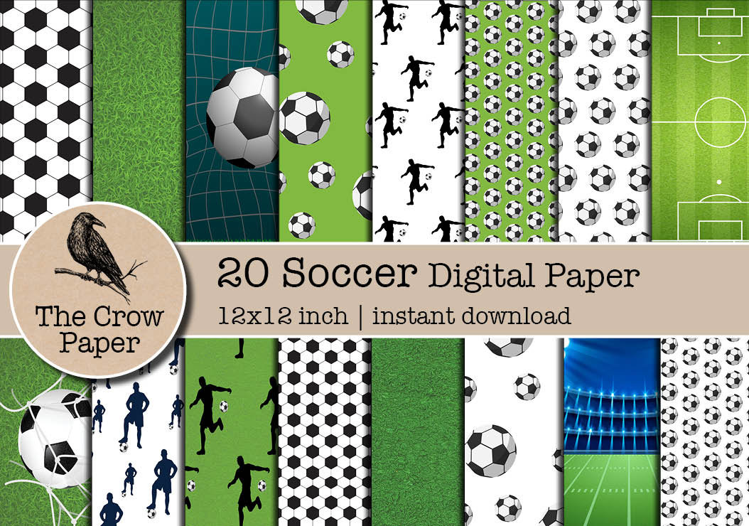 20 Soccer Digital Papers Sport Digital Paper Green Soccer - Etsy