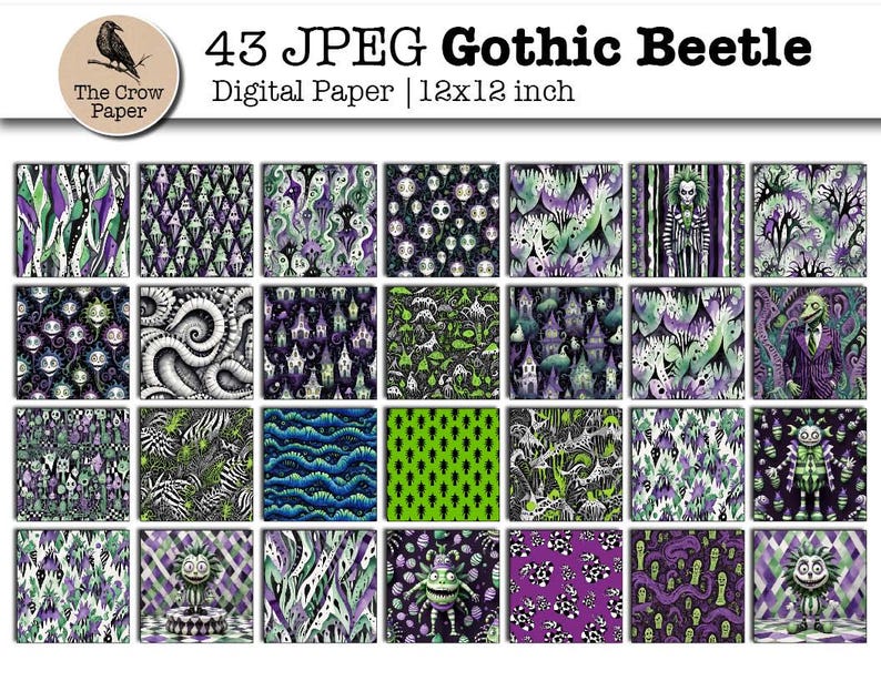 43 Digital Paper | Beetle Digital Paper | Halloween Afterlife Aesthetic ...