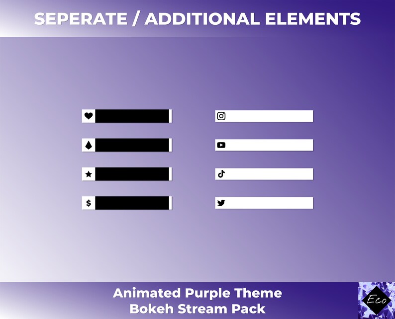 Animated Purple Theme Bokeh Stream Pack Twitch & Youtube Overlays ...