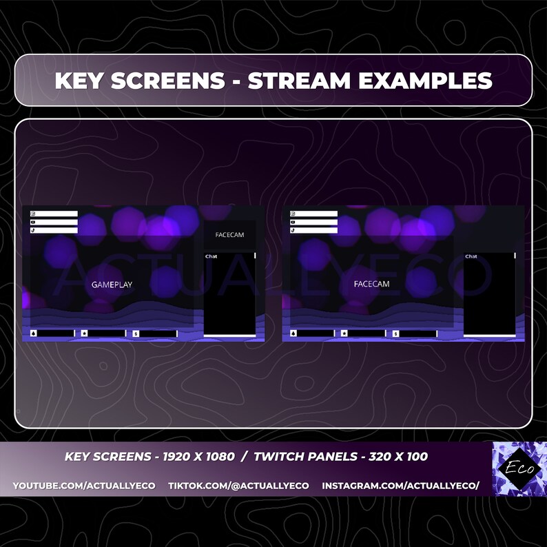 Animated Purple Theme Bokeh Stream Pack | Twitch & Youtube | Overlays ...