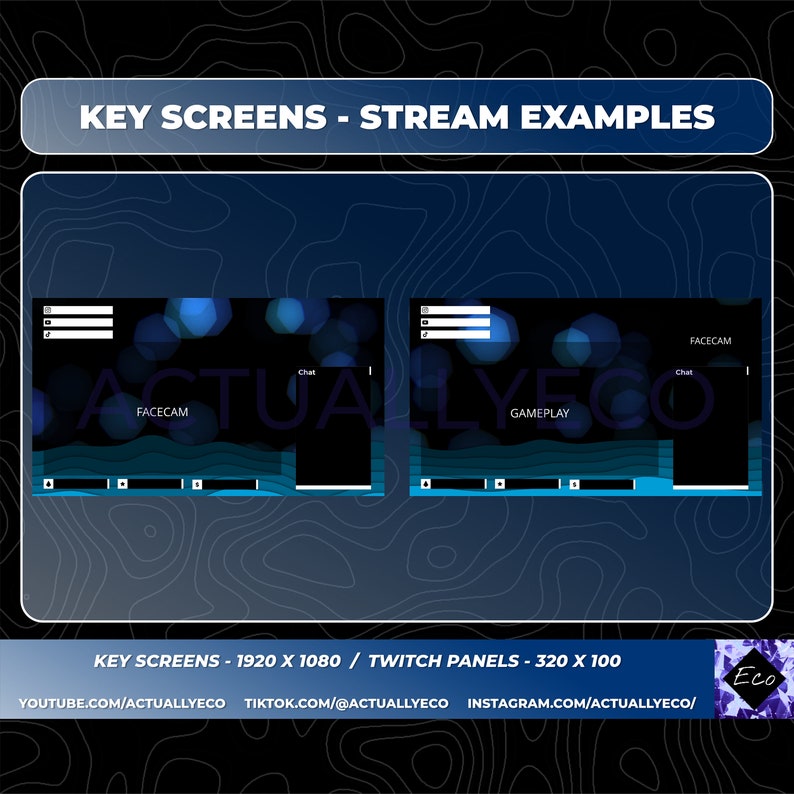 Animated Blue Theme Bokeh Stream Pack | Twitch & Youtube | Overlays ...