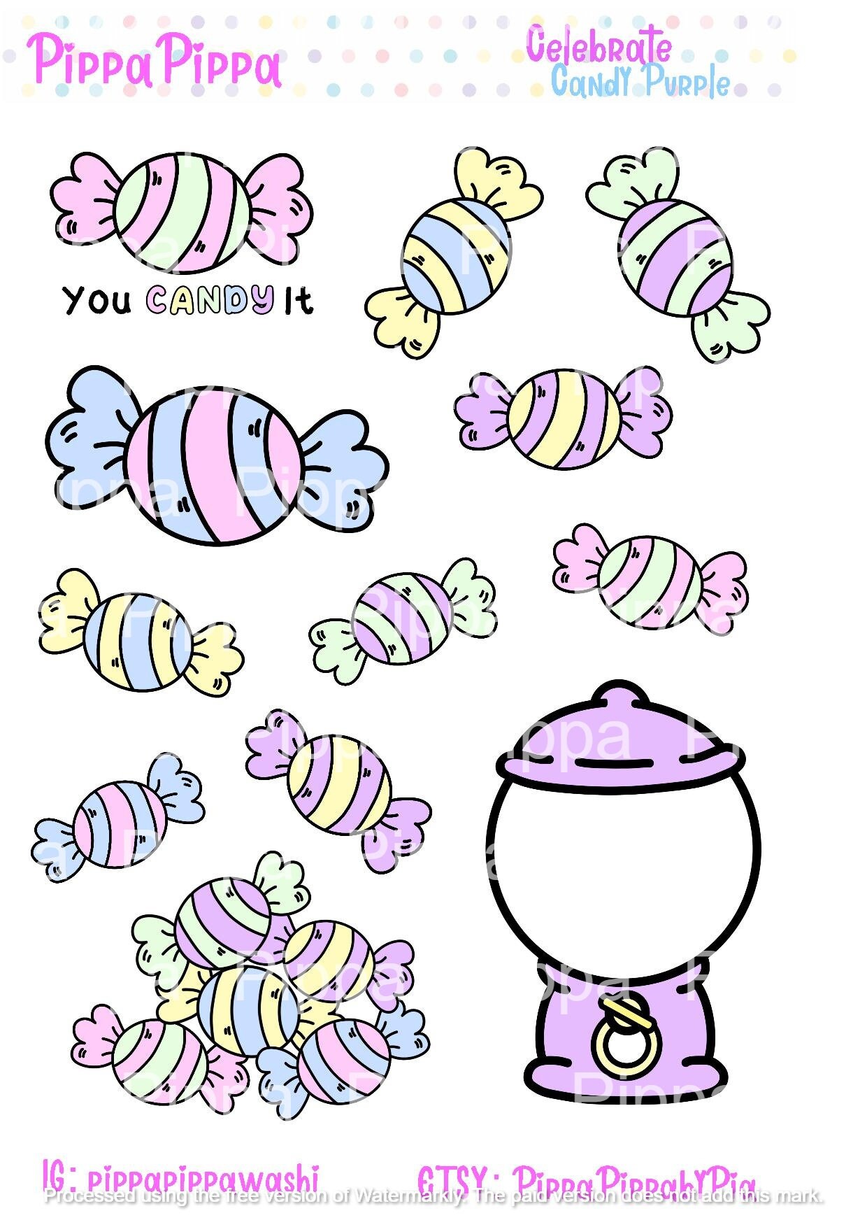 Pippapippa Celebration Candy Machine Vinyl Sticker Sheet - Etsy