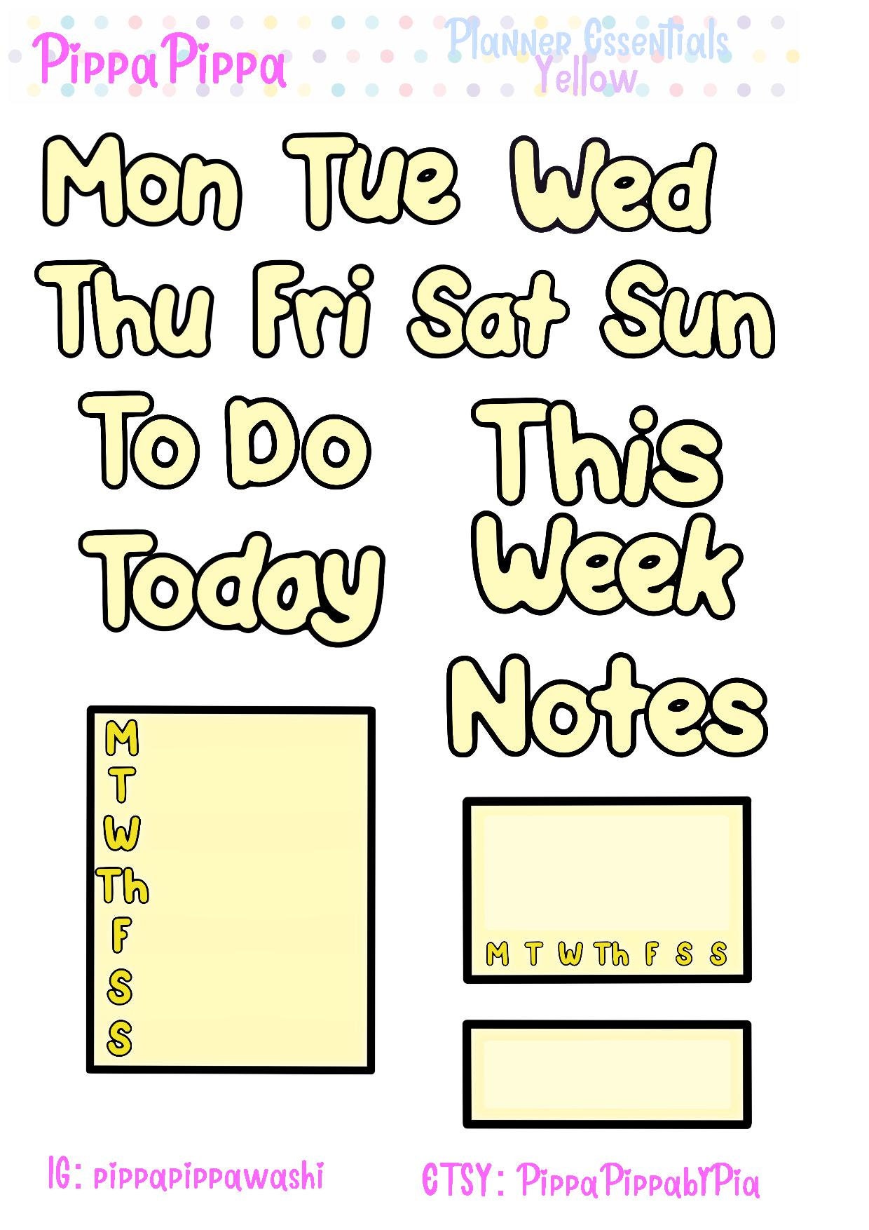 Pippapippa Pastel Days of the Week Vinyl Sticker Sheet - Etsy