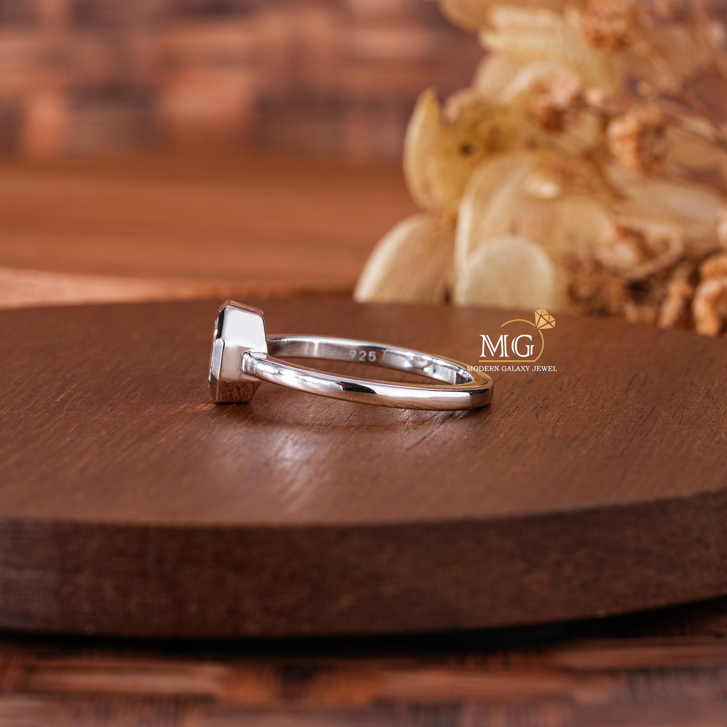 Octagon Cut Lab Grown Diamond Ring, Octagon Cut Diamond Ring, Solitaire ...