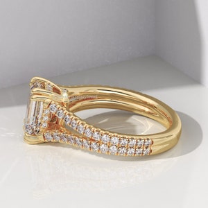 2.0 CT F/VS1 Emerald Cut Lab Grown Diamond Ring, 14k Gold Ring ...