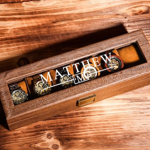 Personalized Watch Box - Holds 10 Watches, Watch Organizer, Watch ...