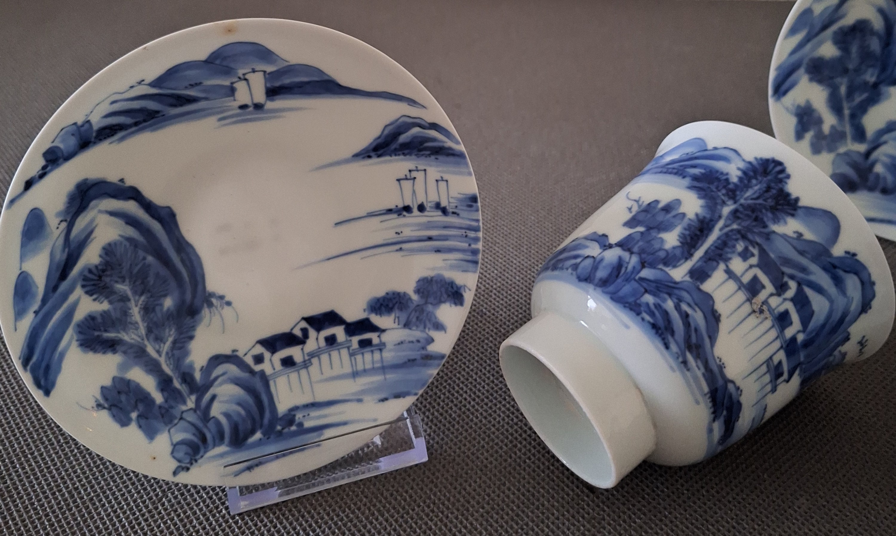 2 Antique Japanese Hirado Ware Wine Cups and Saucers Rare - Etsy