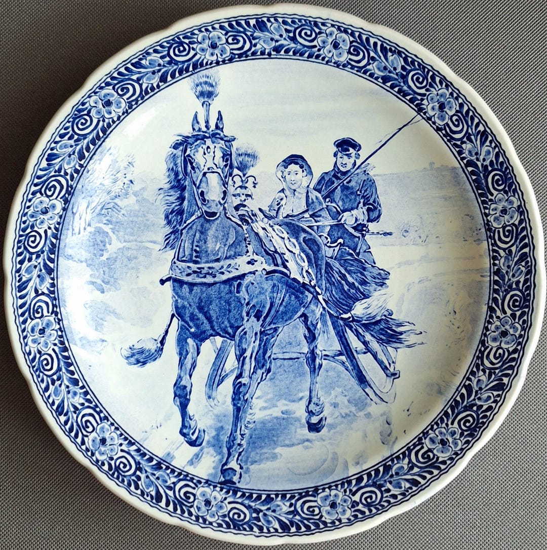 Delft, Royal Sphinx by Boch, XL Wall Plate - Etsy