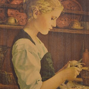 Albert Anker girl Peeling Potatoes - Etsy