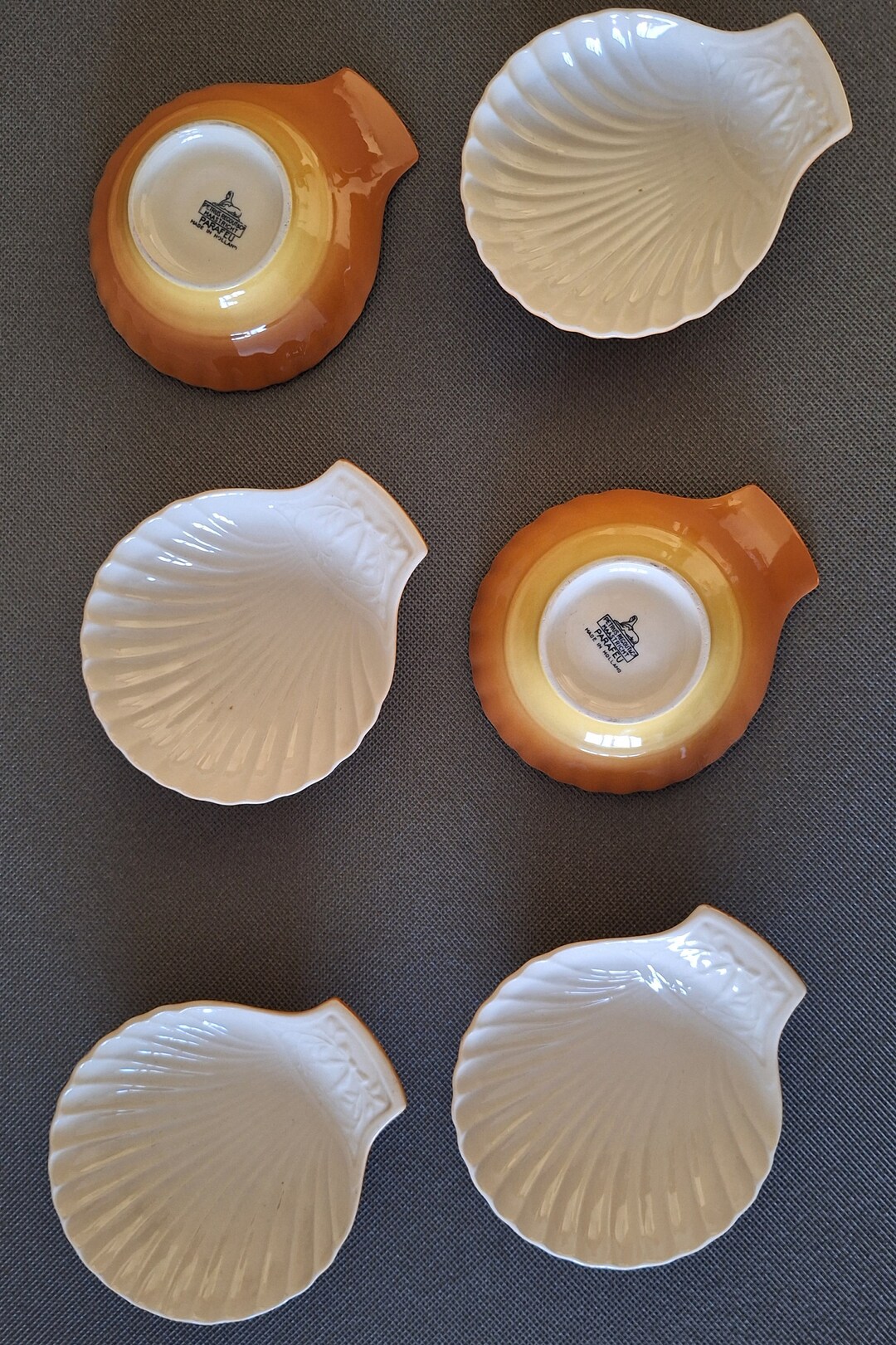 6 Petrus Regout Shell Entree Bowls ( Parafeu). - Etsy Australia