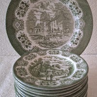 Green Transferware - Etsy