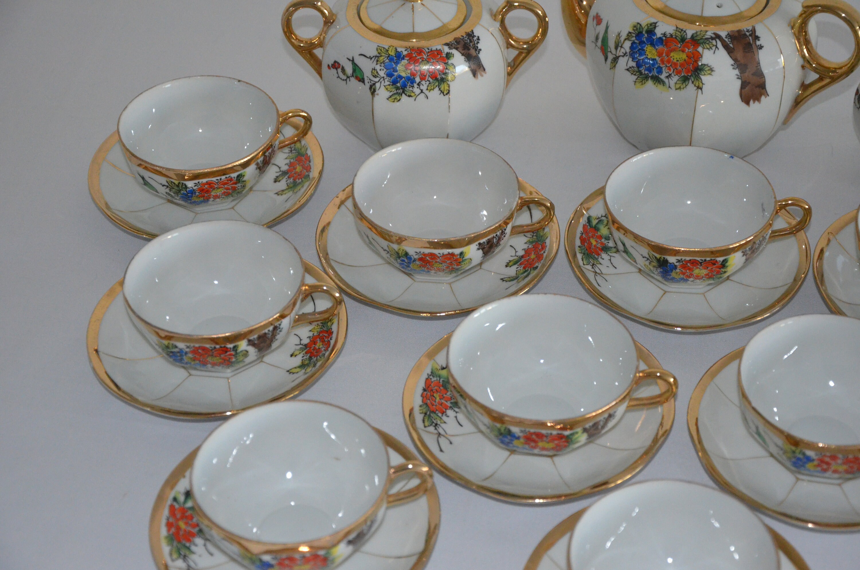 Antique Golden Rimmed Chinese Tea Set - Etsy