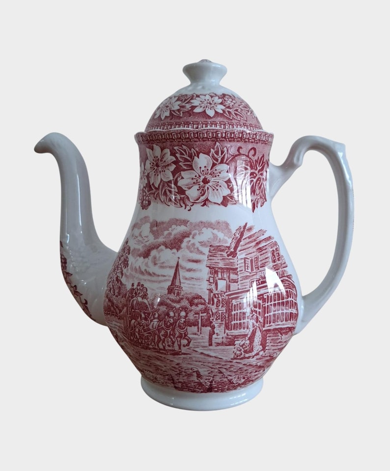 Royal Tudor Ware "coaching Taverns" Dinner/coffee Set in a Red ...