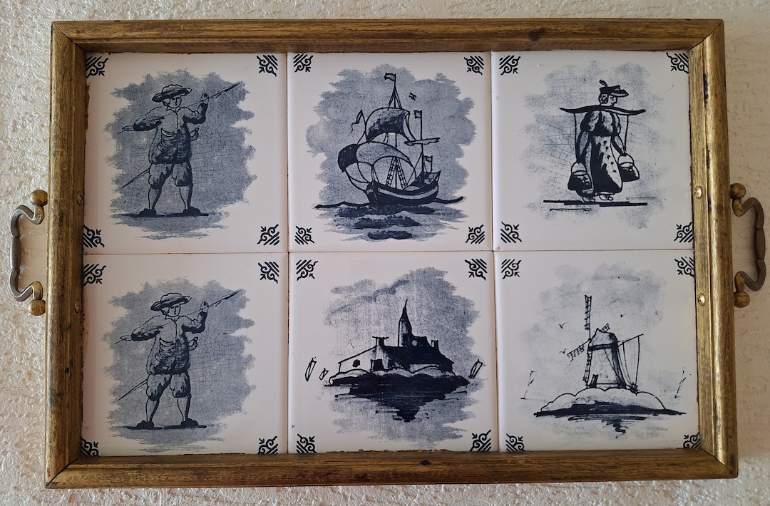Six Delft Tile Tray, Rare! - Etsy
