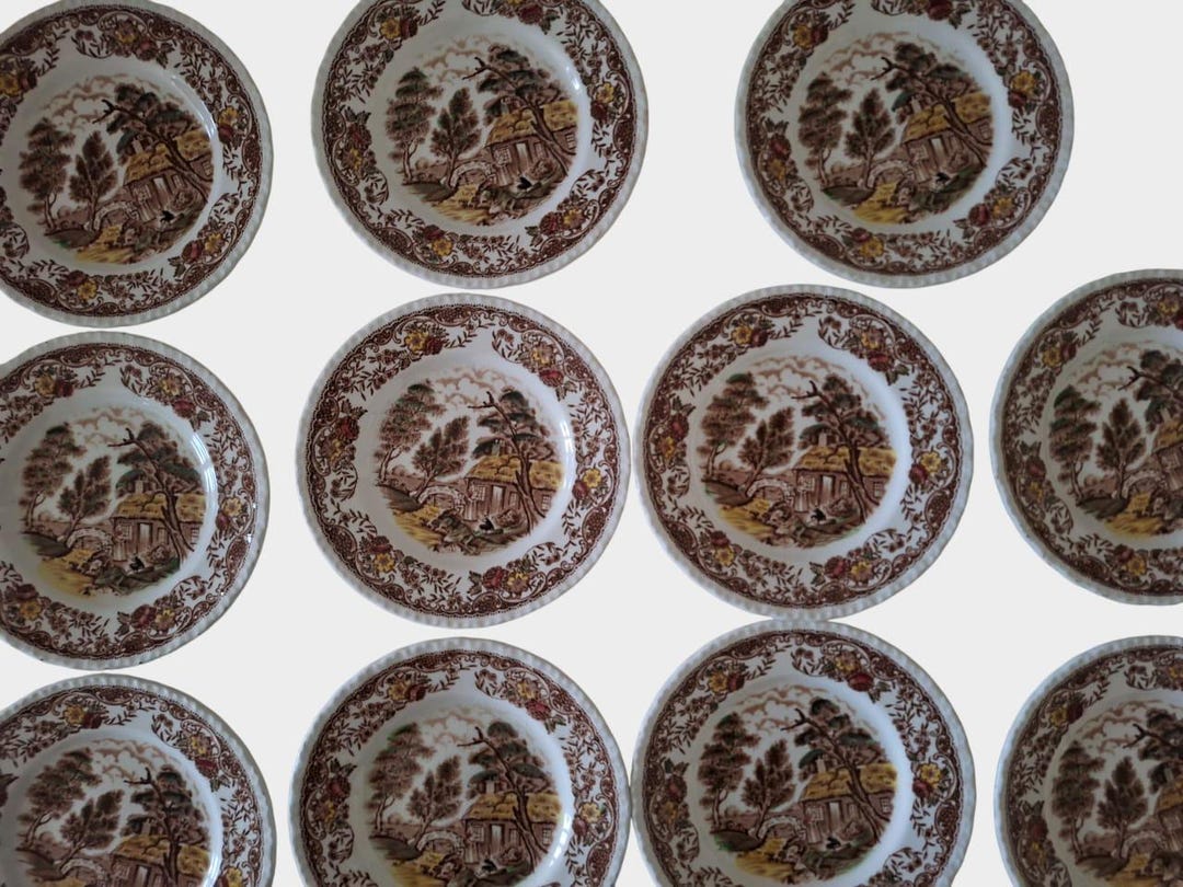 11 Royal Tudor Ware, Staffordshire, Old England Series, Cake / Dessert ...
