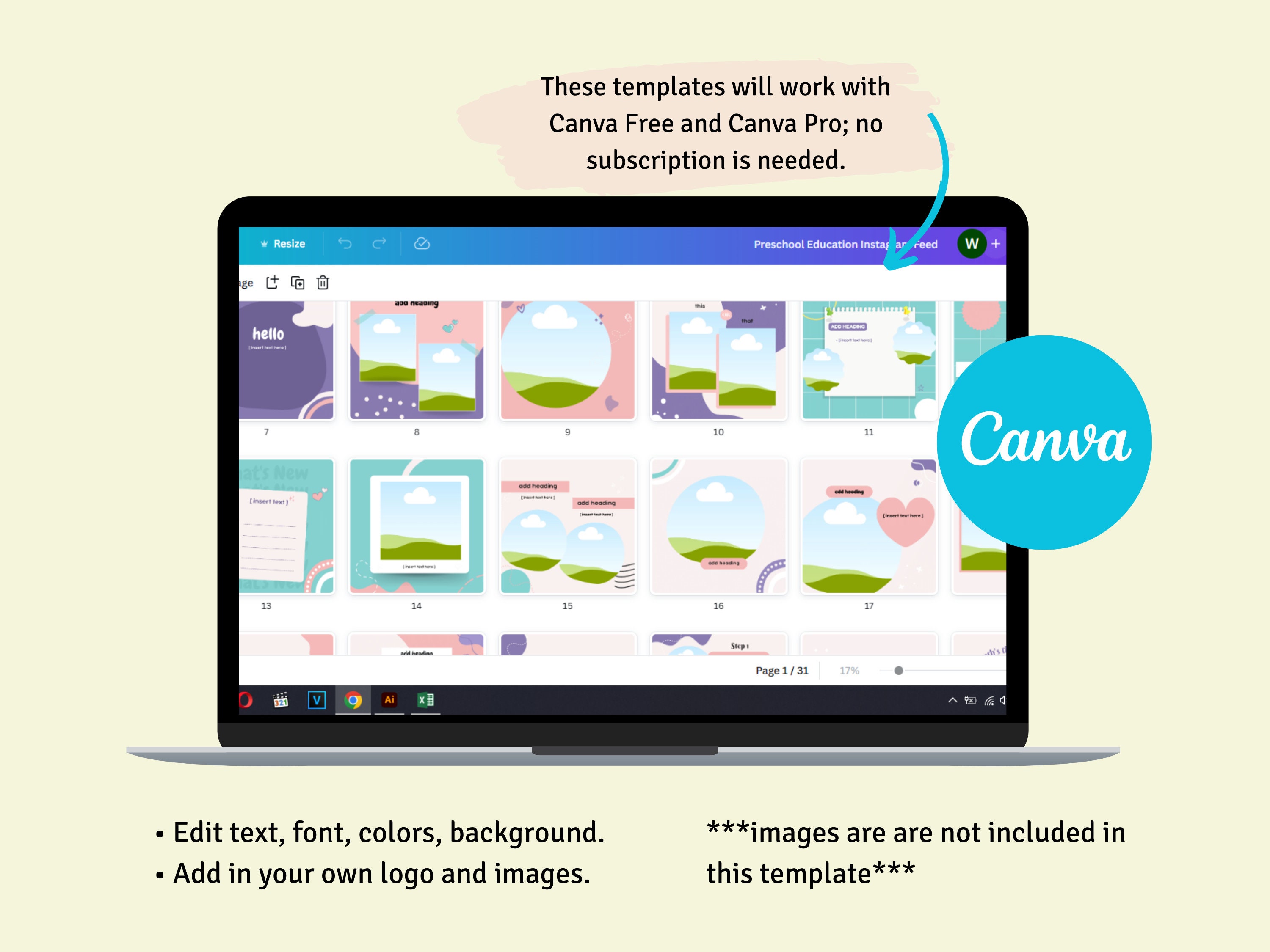 Education Instagram Canva Template | Montessori Childcare | Preschool ...
