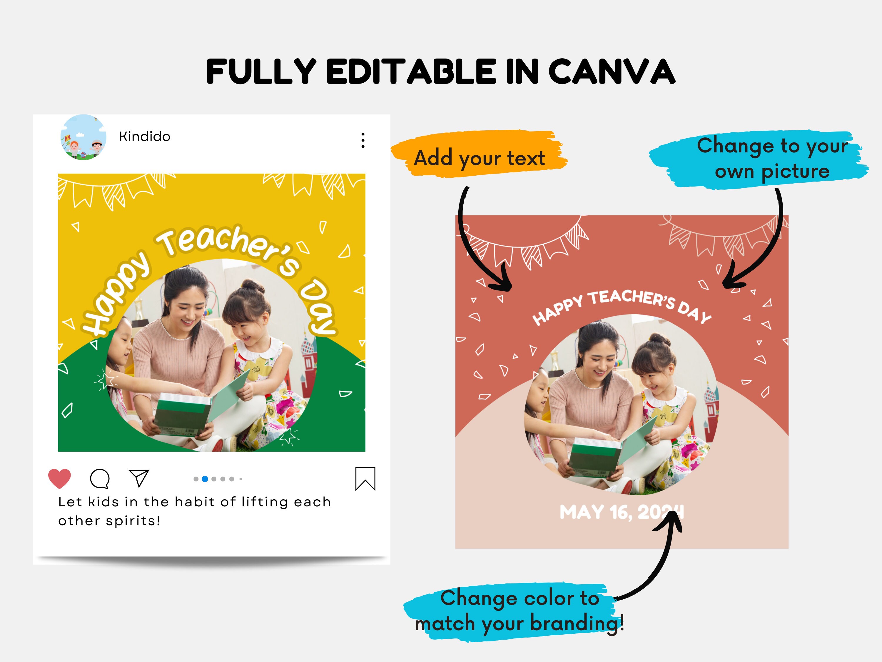 Education Instagram Canva Template | Montessori Childcare | Preschool ...