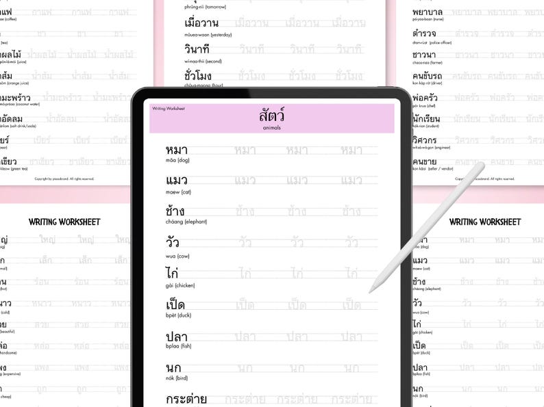 150 Essential Thai Words for Kids and Beginners – Printable & Digital ...