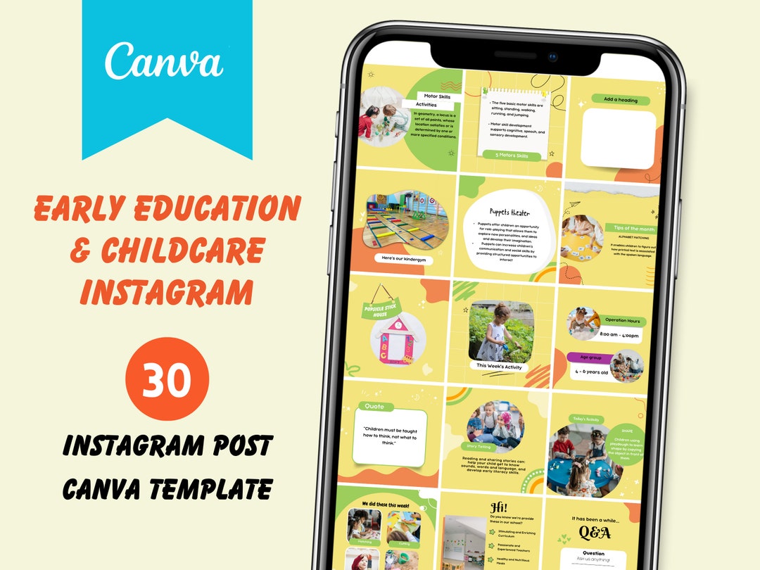Education Instagram Canva Template | Childhood Education | Preschool ...