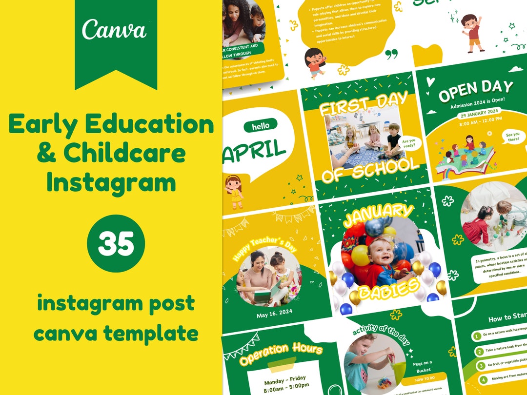 Education Instagram Canva Template | Montessori Childcare | Preschool ...