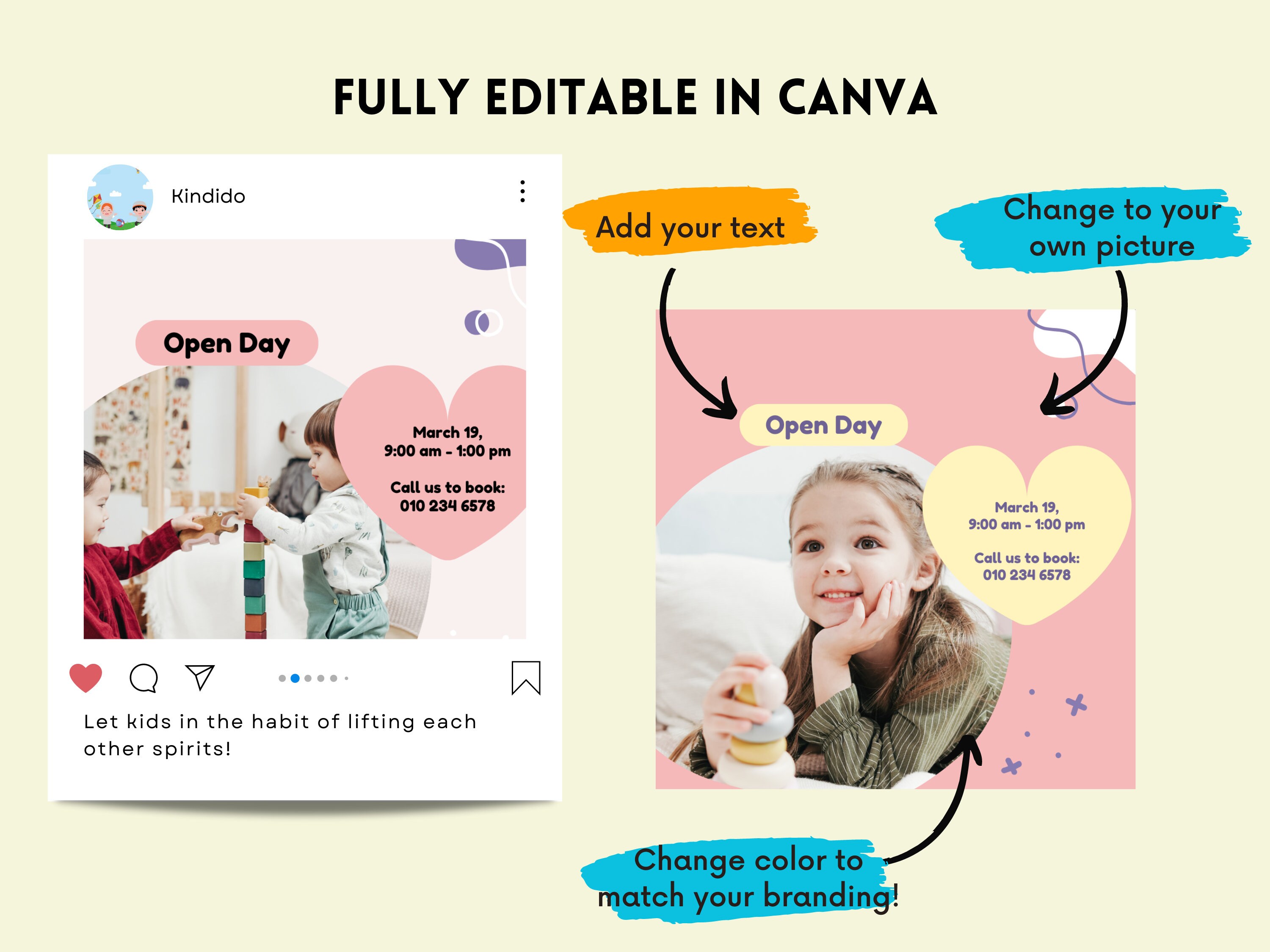 Education Instagram Canva Template | Montessori Childcare | Preschool ...