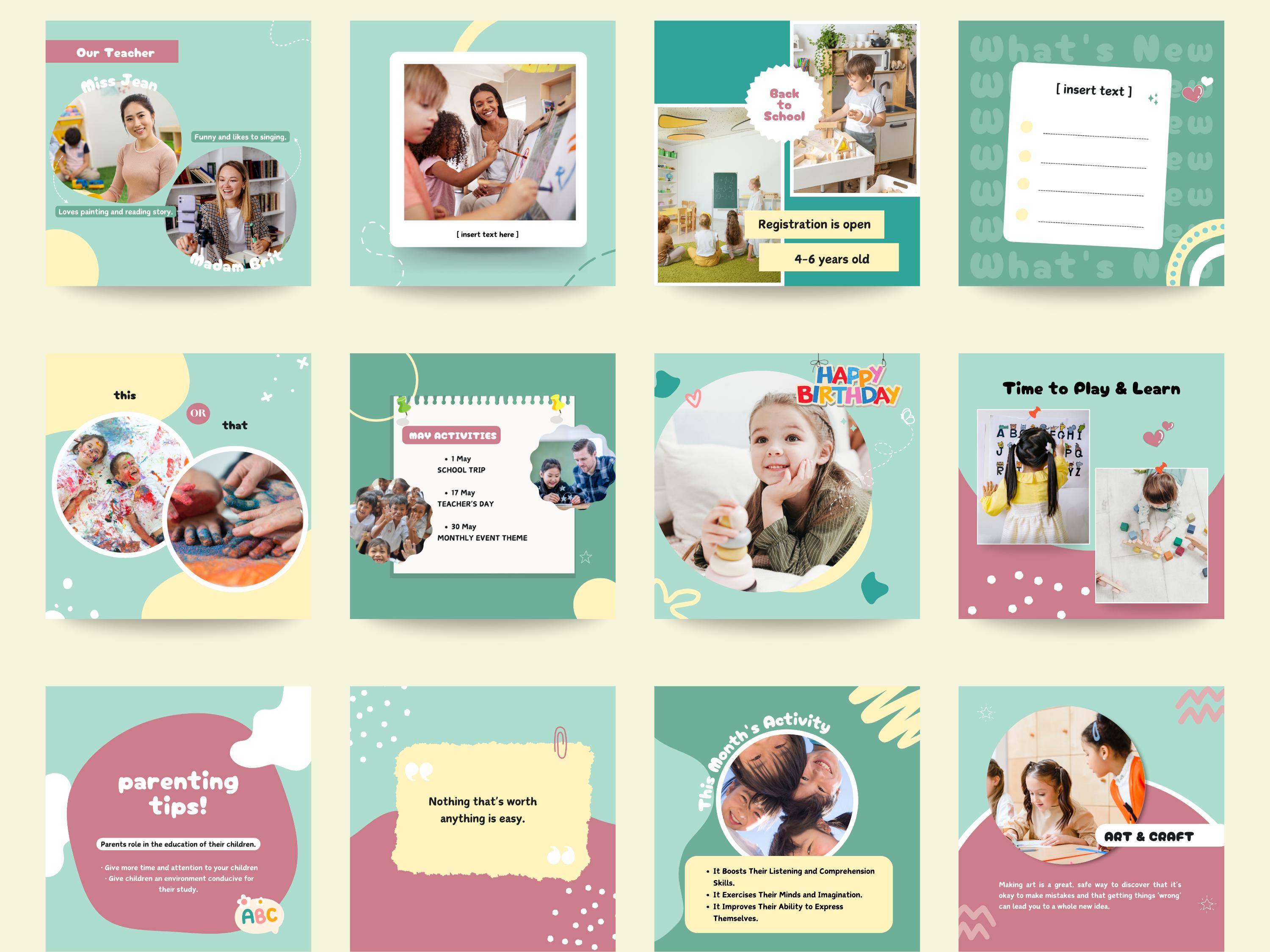 Educator Teacher Instagram Canva Template | Childhood Education ...