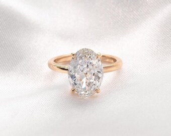 Lab Grown Oval Diamond Ring - Etsy